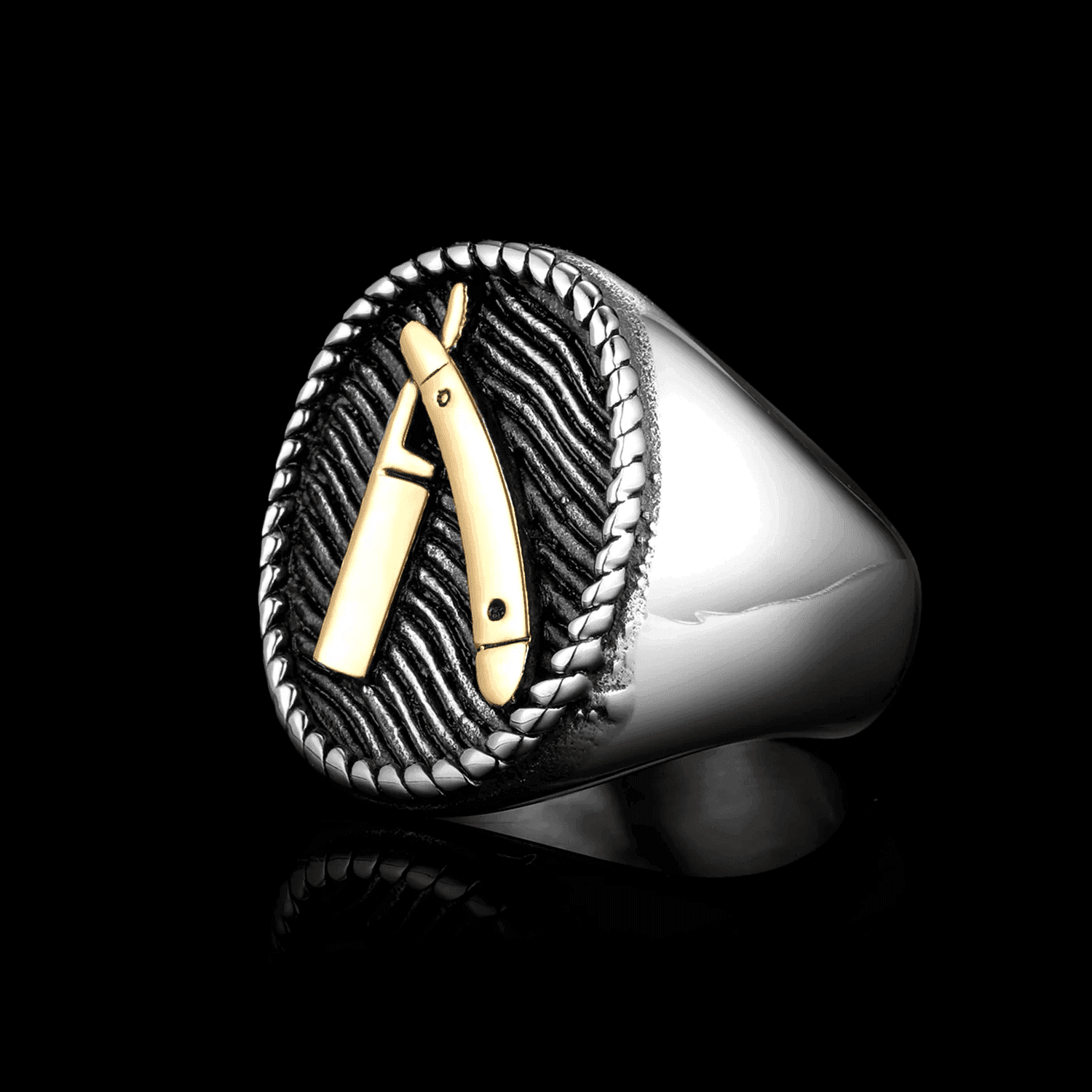 Barber Ring - Silver & Gold Ring For Men |Villainswear| – VillainsWear
