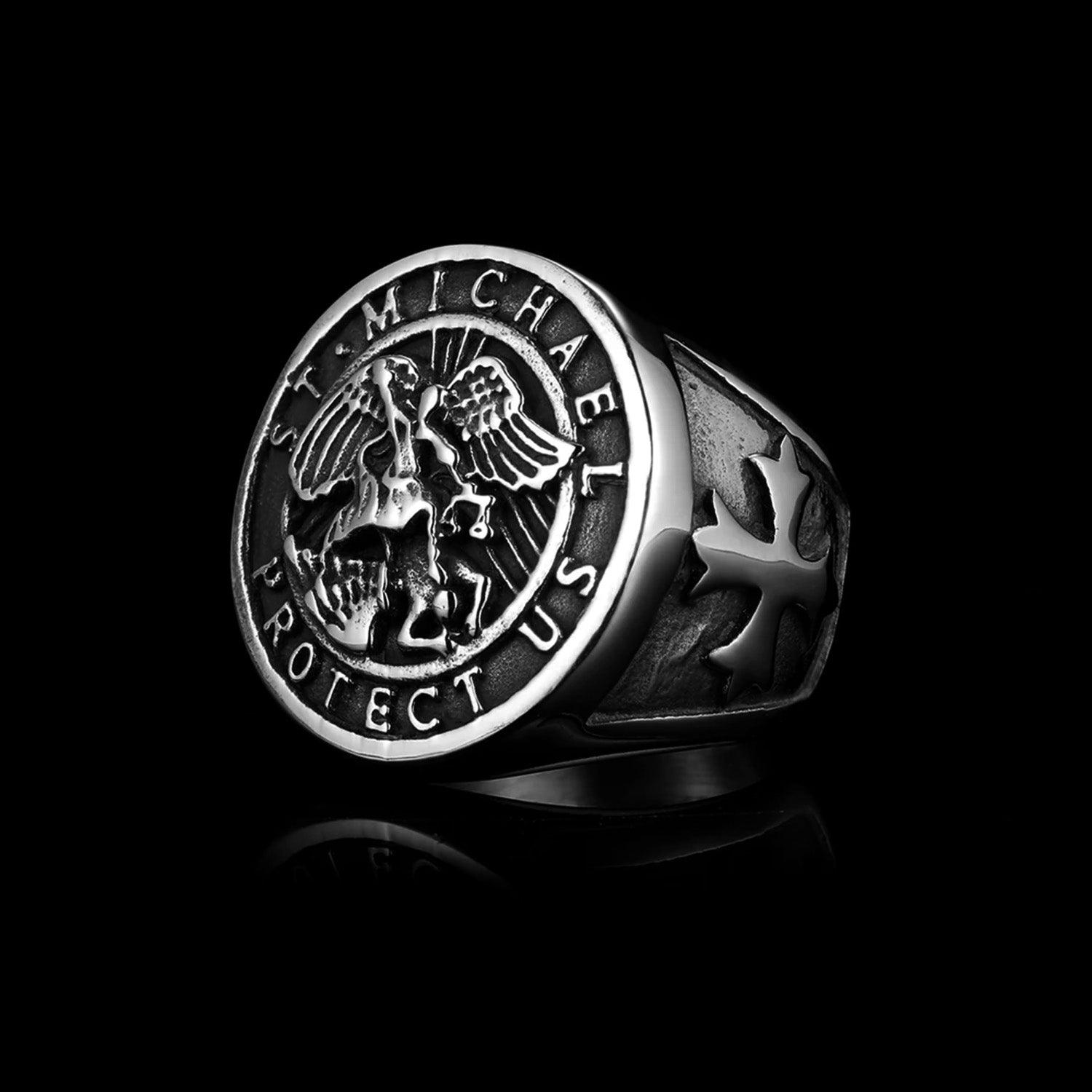 Saint Michael Stainless Steel Ring Mens Jewelry Villainswear