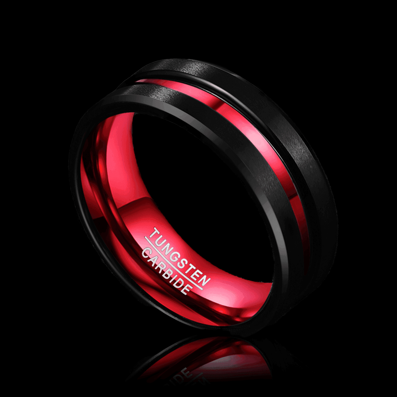 Shadowfire Tungsten Ring - Tungsten Steel Jewelry | Villainswear ...