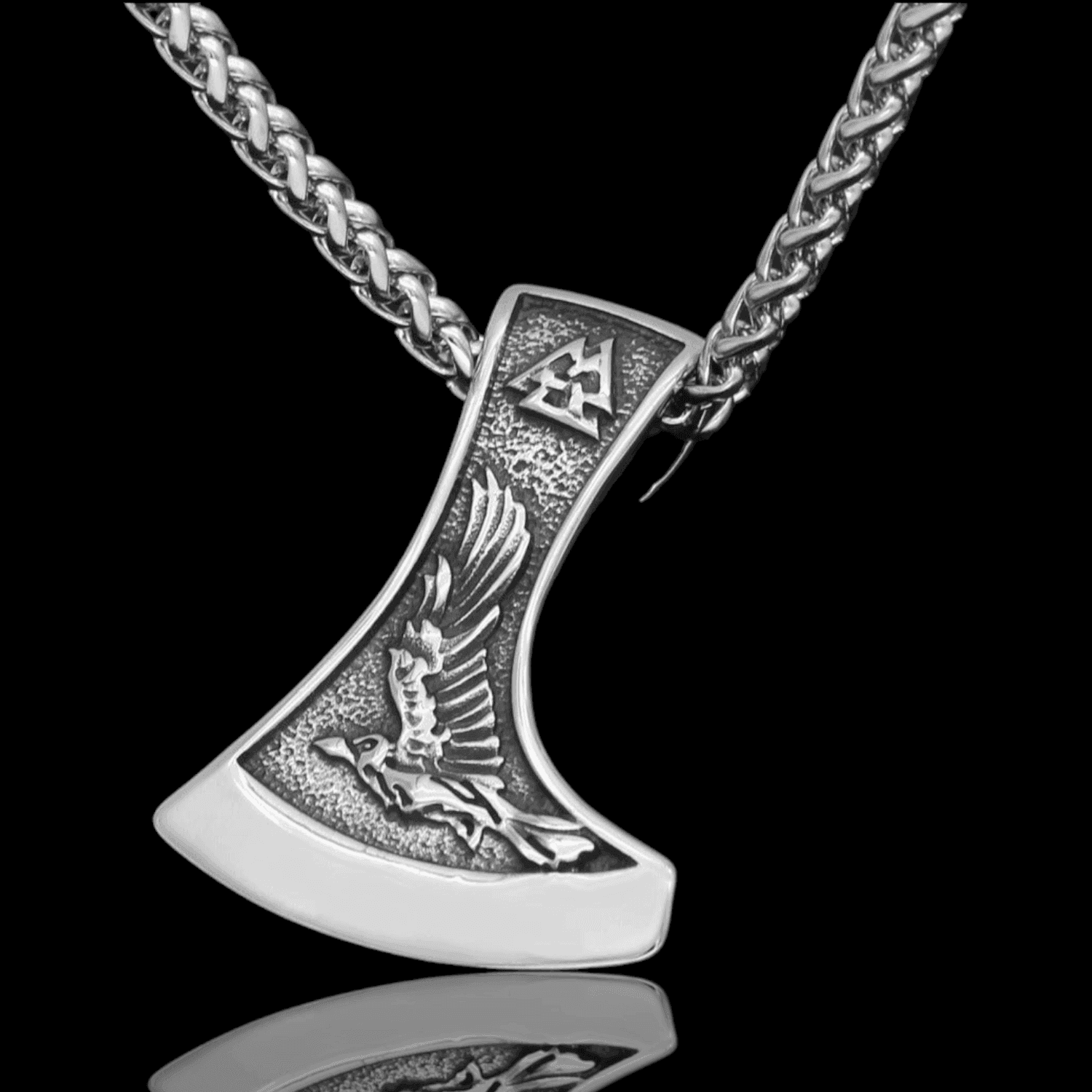 Wolfbane Trianglerow Stainless Steel Viking Necklace - Unleash Your ...